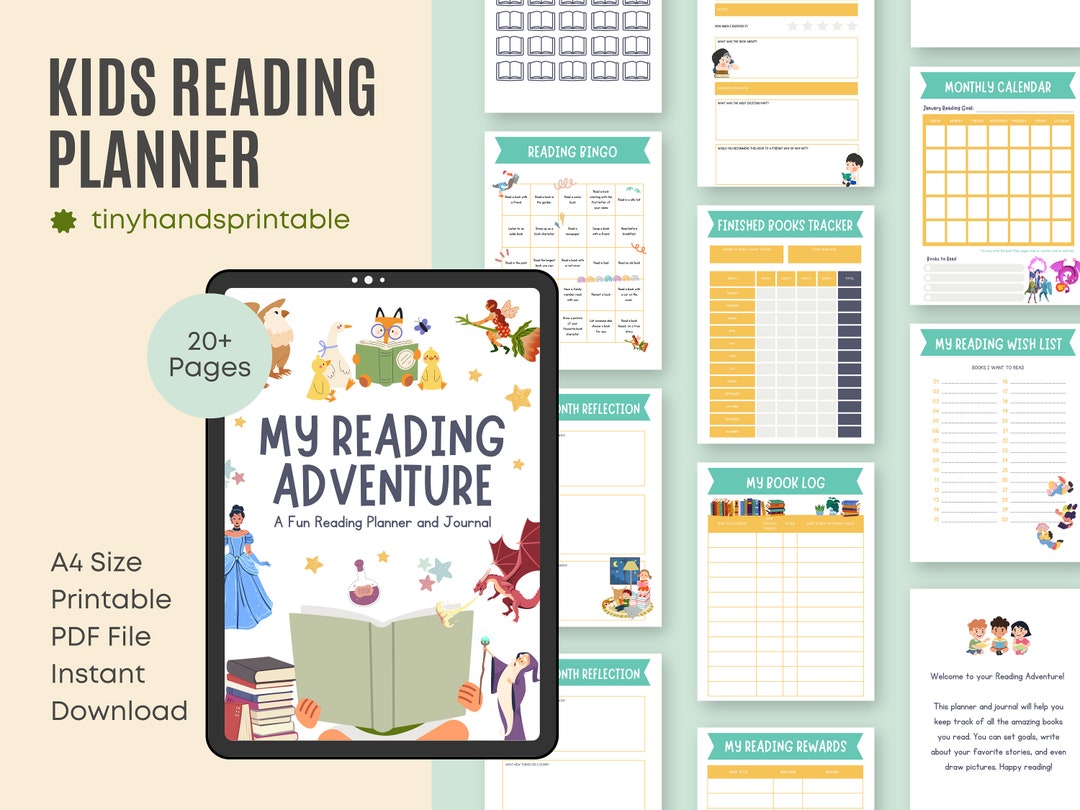 Kids Reading Planner, Kids Reading Log, Kids Reading Tracker Journal ...