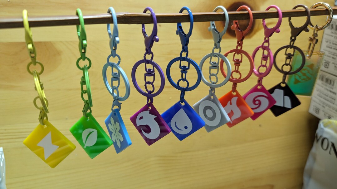 Palworld Element Keychains Gaming Keychain Palworld Symbols - Etsy