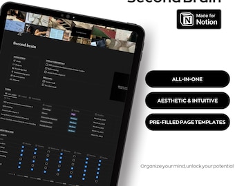 Notion Template: ULTIMATE Second Brain | Building a Second Brain | PARA Method | Editable ...