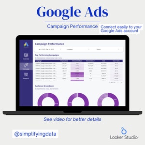 Google Ads Dashboard Digital Marketing Template Looker Studio Google Ads Report - Etsy