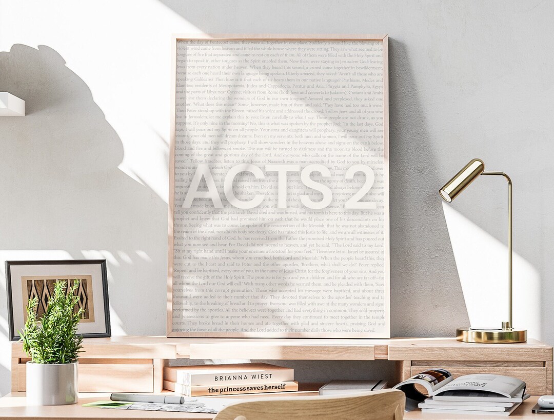 Acts 2 Poster | Pentecost | Bible Verse Poster | Jesus Art | Christian ...