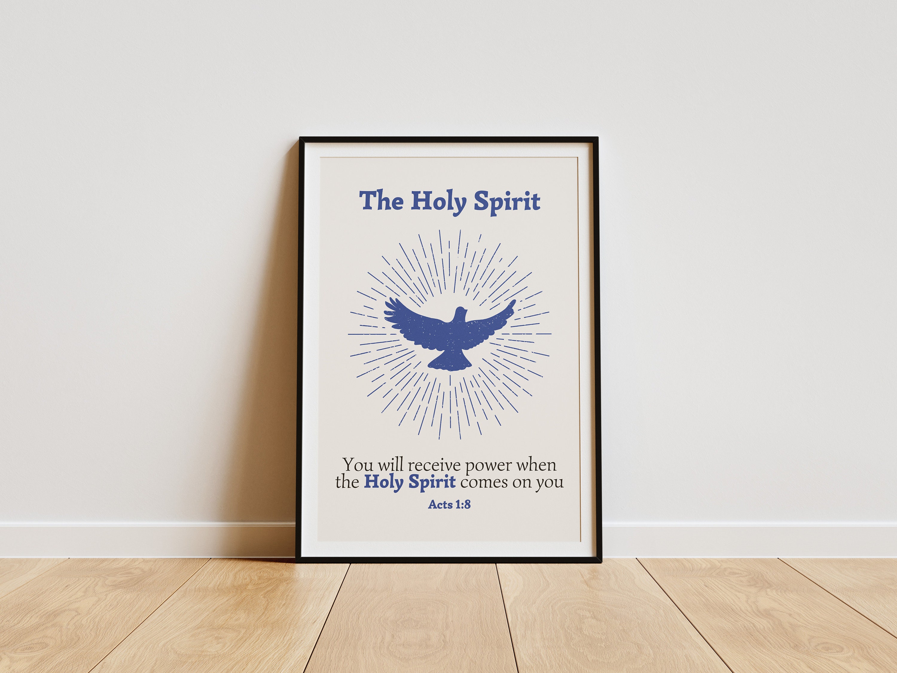 Receive Power of the Holy Spirit Poster Acts 1:8 Bible Verse Christian ...