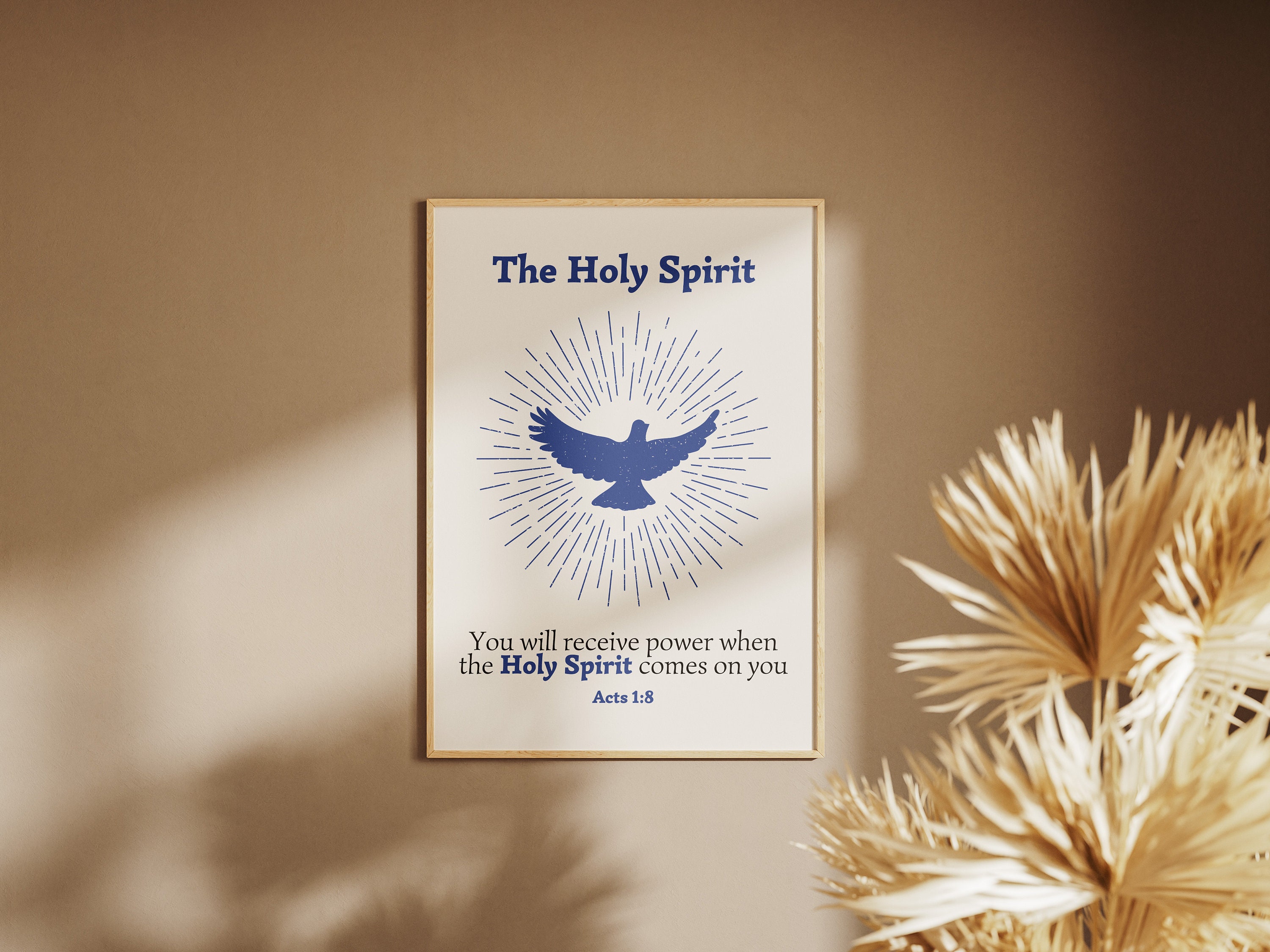 Receive Power of the Holy Spirit Poster Acts 1:8 Bible Verse Christian ...