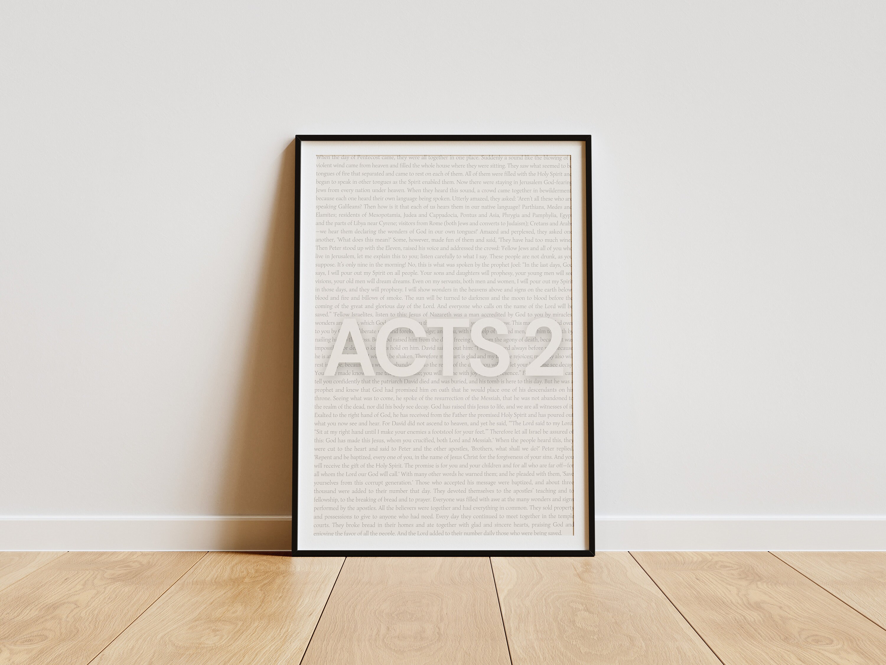 Acts 2 Poster Pentecost Bible Verse Poster Jesus Art Christian Wall ...