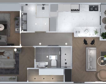 Custom Detailed 2D Floor Plan Virtual Interior Design Architectural ...
