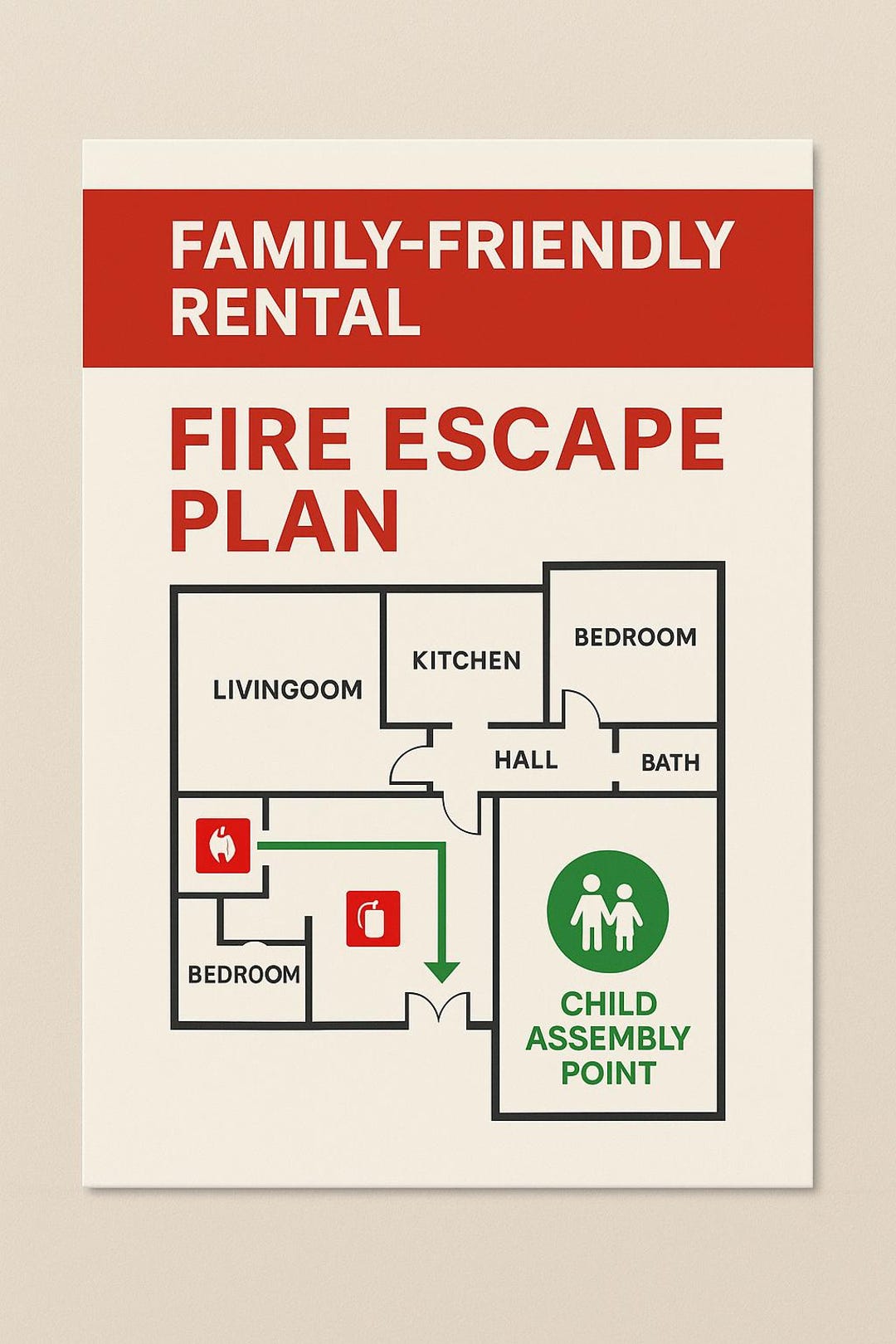 Airbnb Fire Escape Plan for Families | Custom Evacuation Map for Guests ...