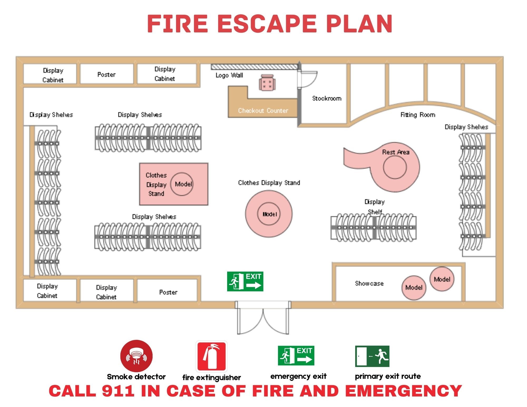 Customized Evacuation Diagram Emergency Fire Escape Plan Airbnb Signs ...