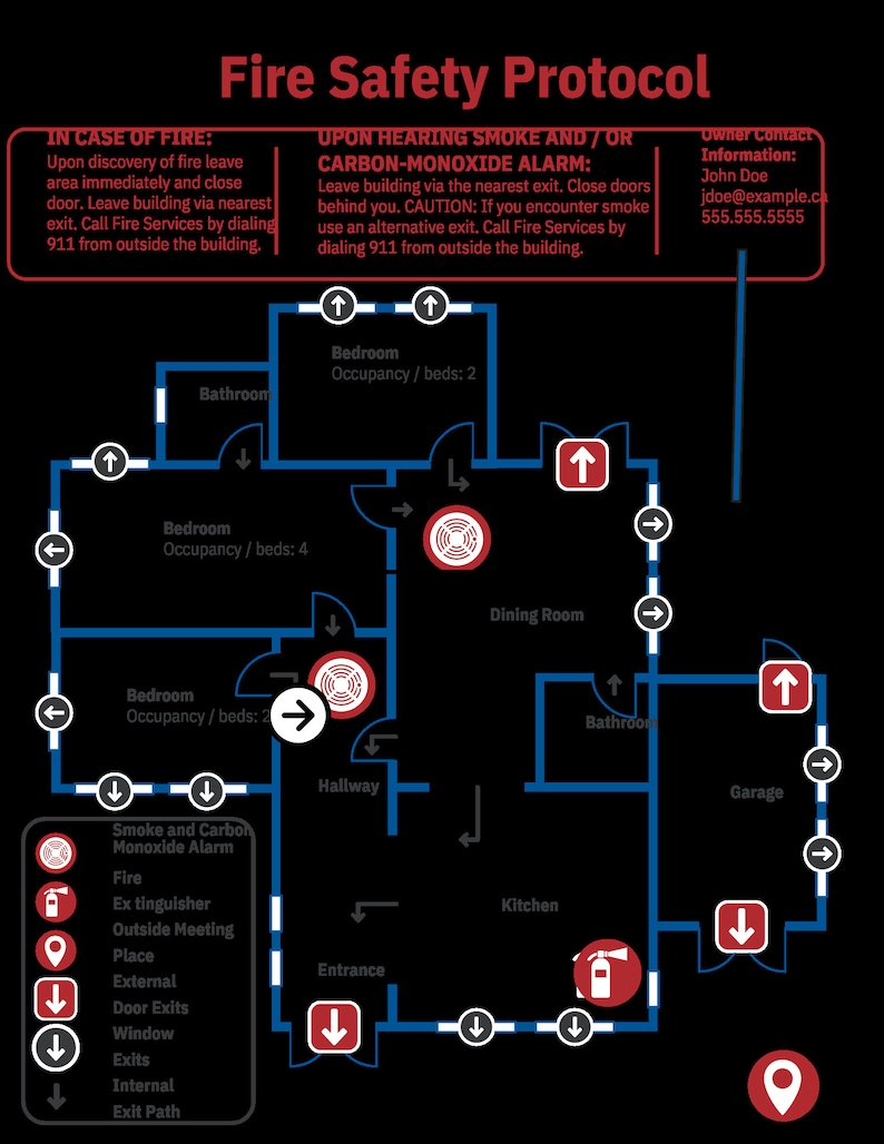 Custom Floor Plan,emergency Fire Escape Plan, Site Plan, Parking ...