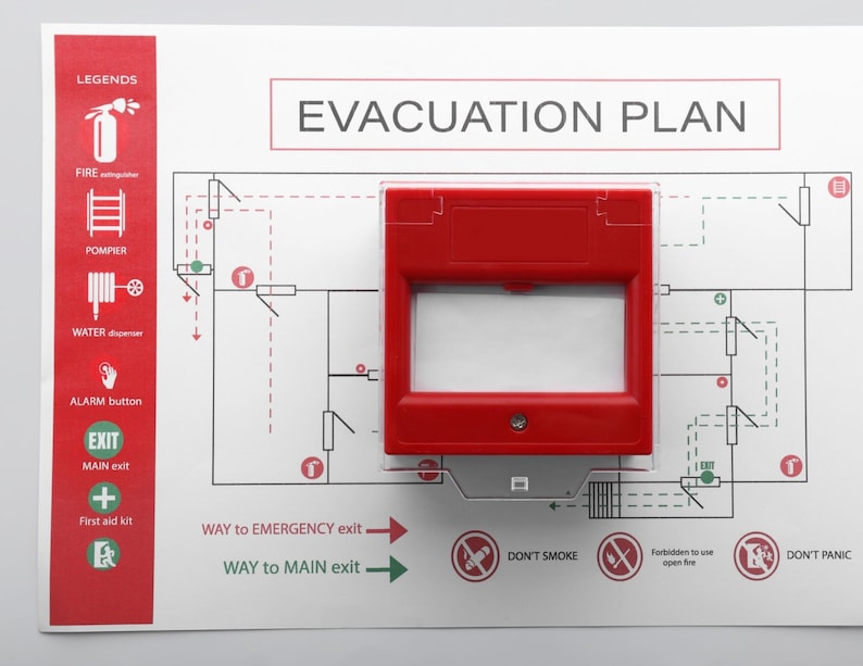 Evacuation Diagram Printable Fire Escape Plan Emergency Response Airbnb ...
