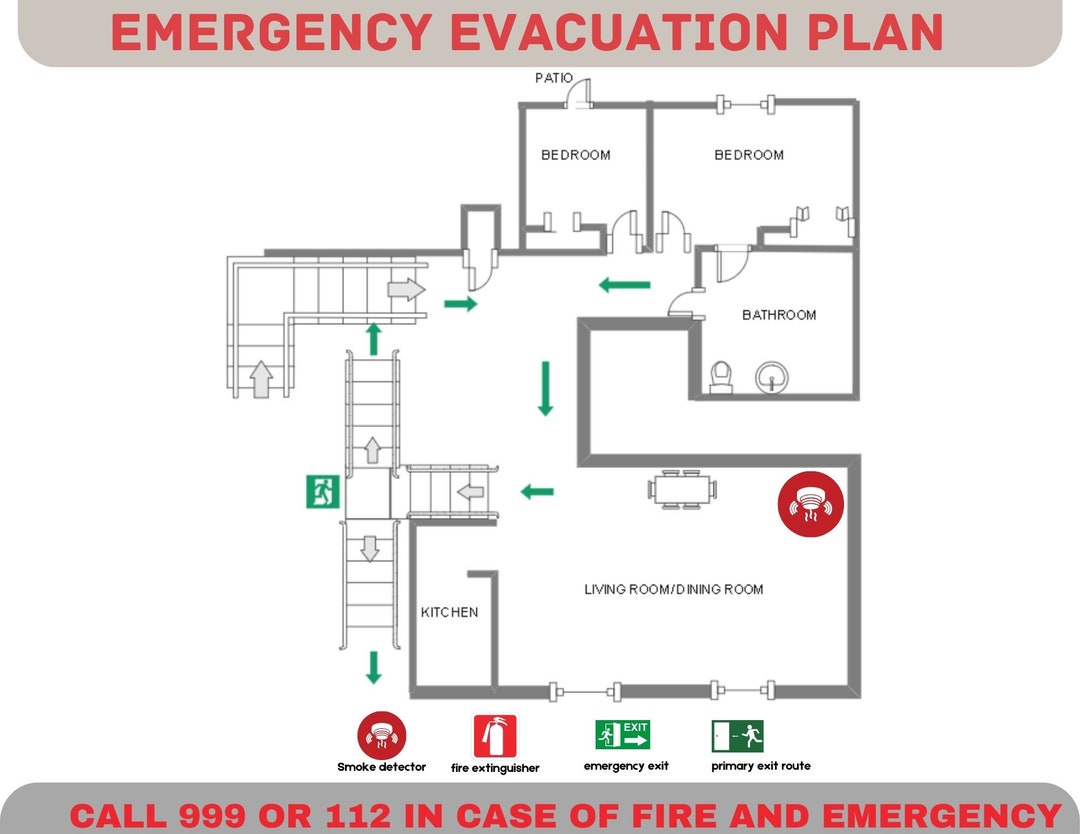 Evacuation Diagram Emergency Fire Escape Plan,emergency Escape Plan ...