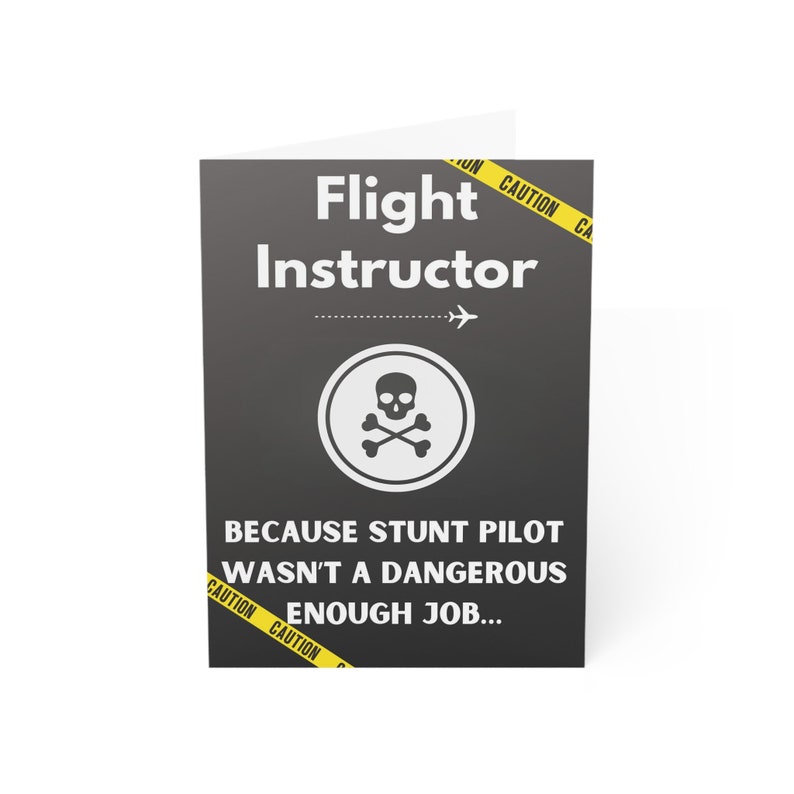 Flight Instructor Thank You Pilot Funny Greeting Cards (1, 10, 30, and ...