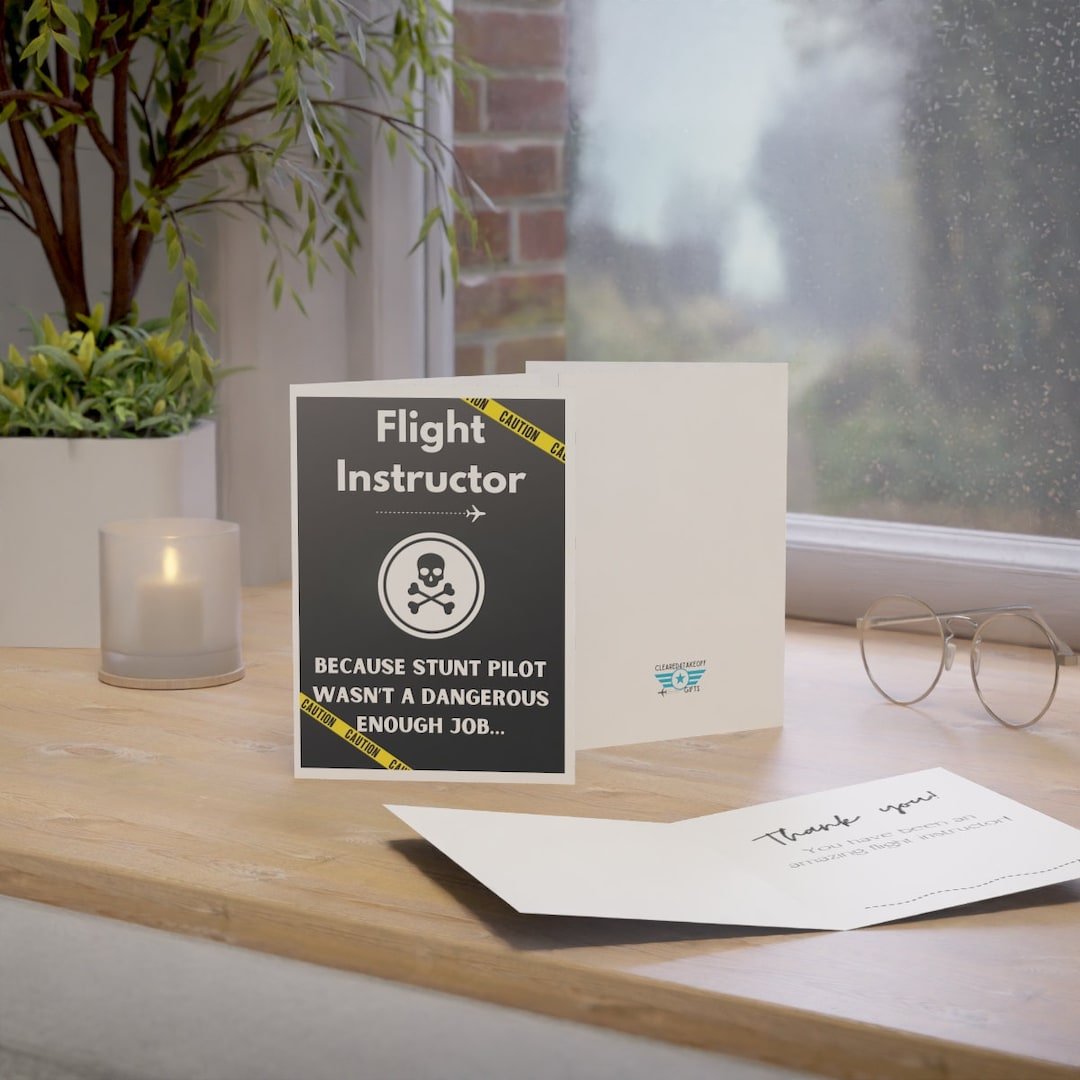 Flight Instructor Thank You Pilot Funny Greeting Cards (1, 10, 30, and ...