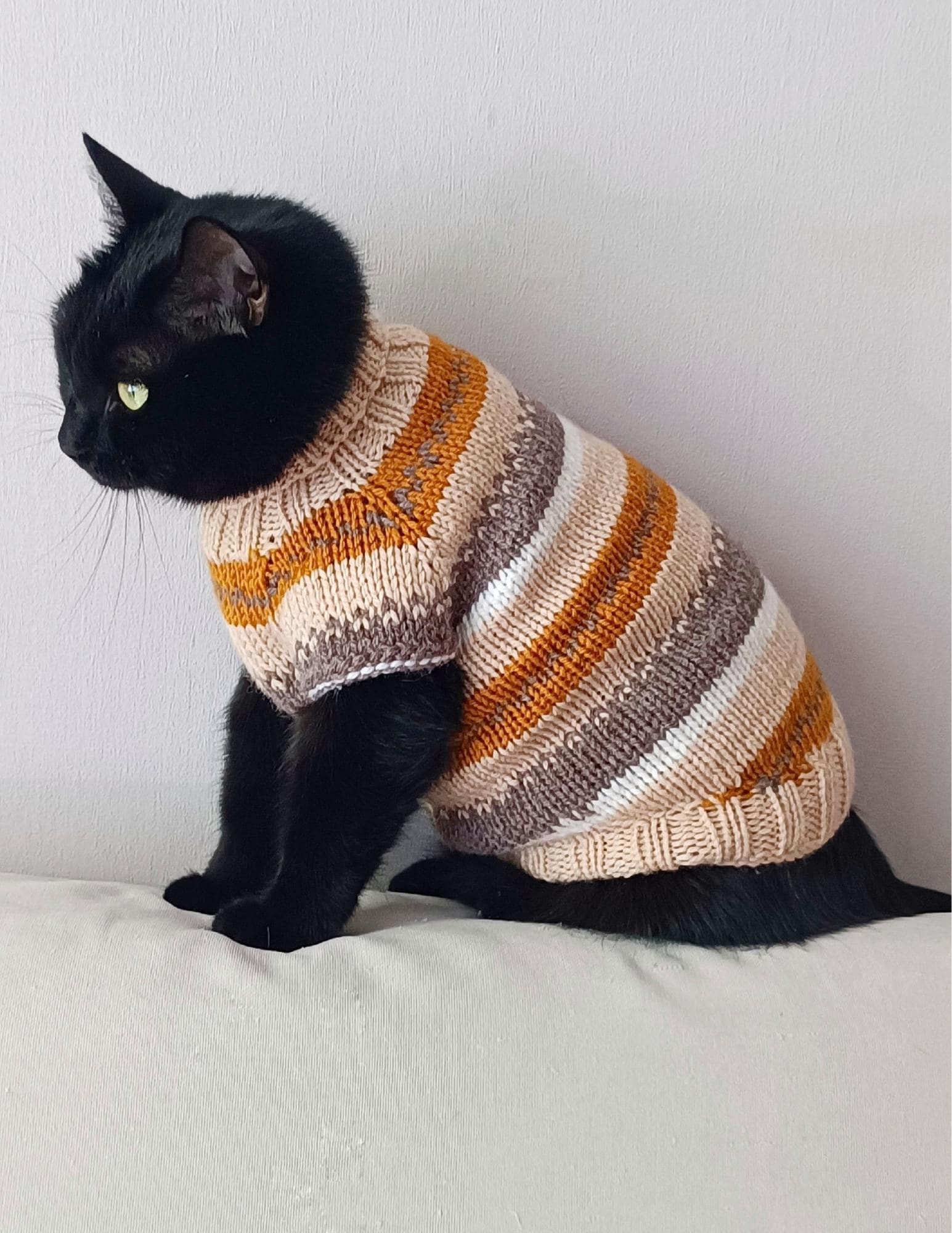 Cat Sweater Knitting Pattern PDF Knitting Tutorial Sweater for Pets ...