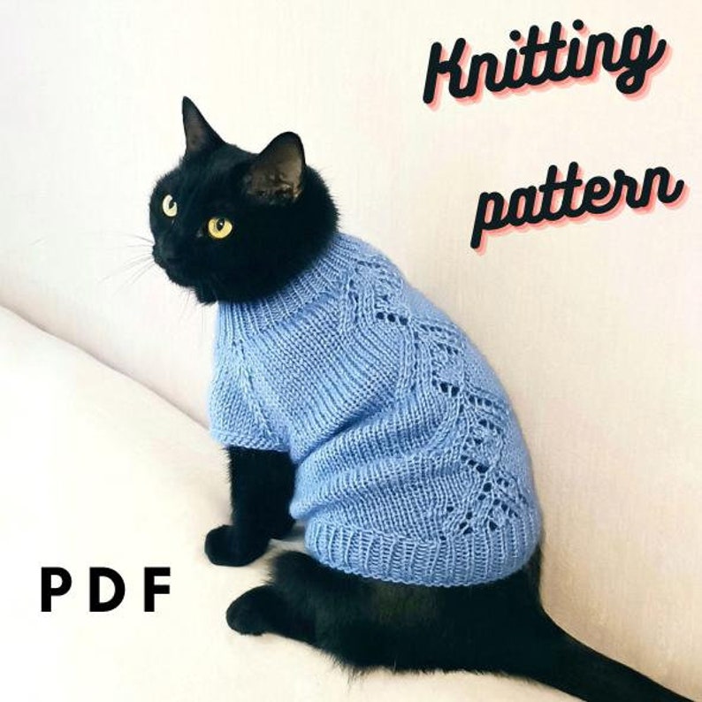 Cat Sweater Knitting Pattern PDF Knitting Guide Sweater for Pets Sphynx Cat Sweater Pattern - Etsy