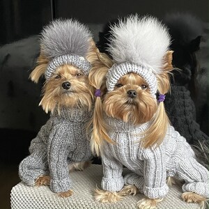 Jumpsuit Dog Knitted, Knitted Costume for Small Dogs, Pet Jackets Knit ...