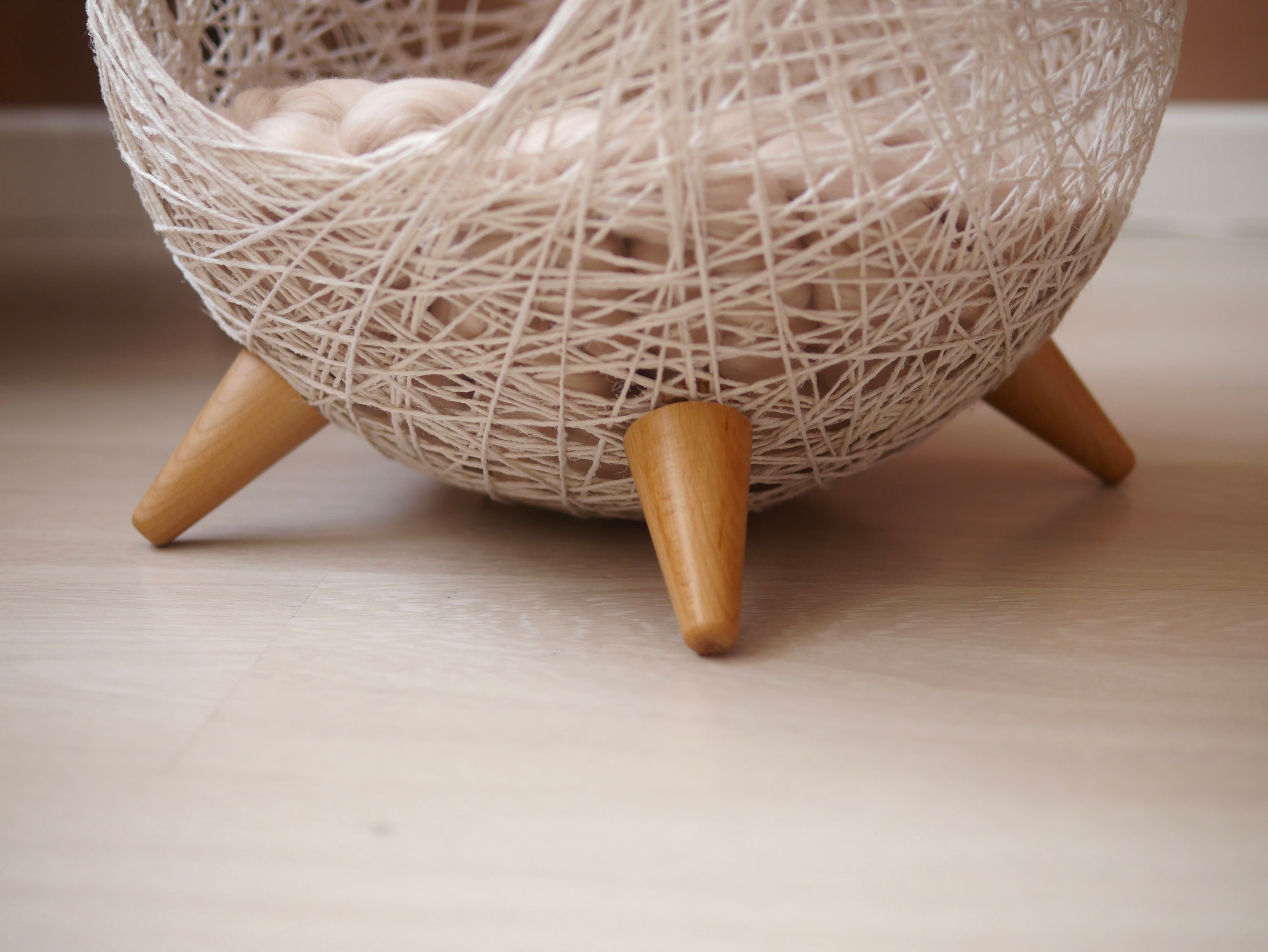 Cat Furniture. Cat Nest. Cat Wicker Bed. Natural Pet Bed. Merino Wool ...