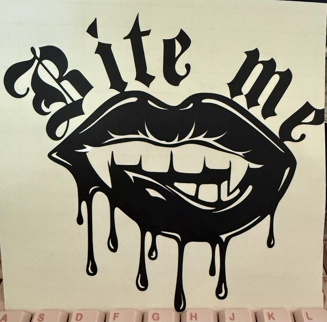 Bite Me Decal / Decals / Vinyl Decal / Permanent / Fangs / Vampire / - Etsy
