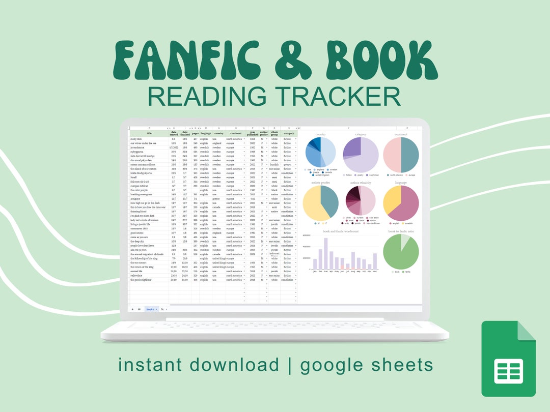 Reading Tracker 2025: Fanfiction & Books (google Sheets) - Etsy
