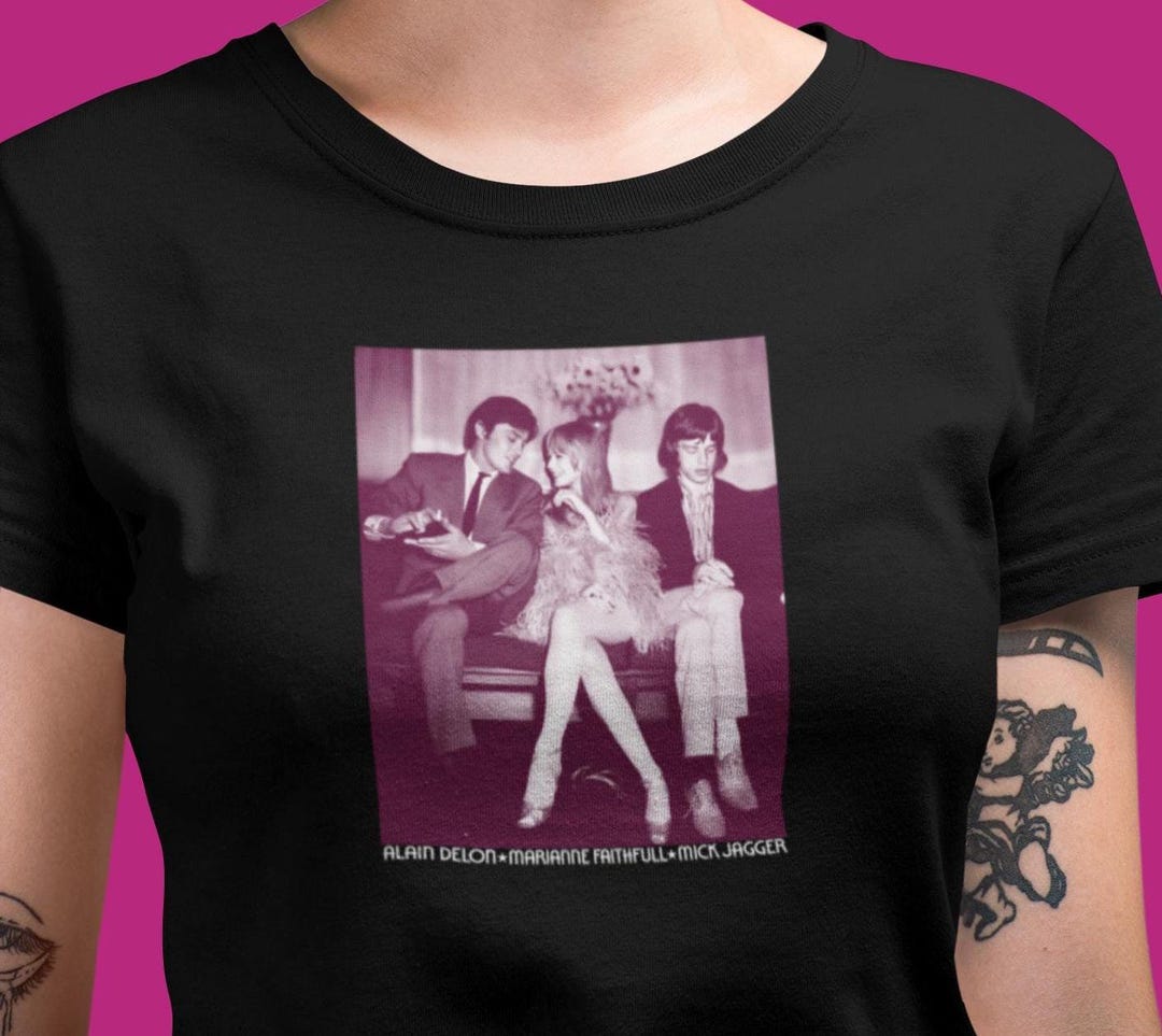 Marianne Faithfull, Alain Delon, Jagger T-shirt: 60s & 70s Retro Music ...