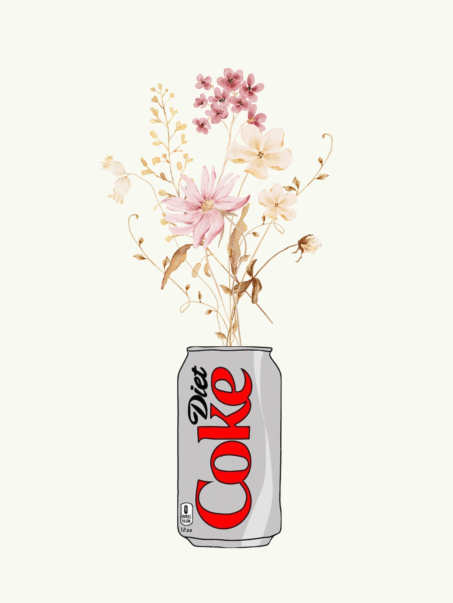 Diet Coke Flower Vase Print - Etsy