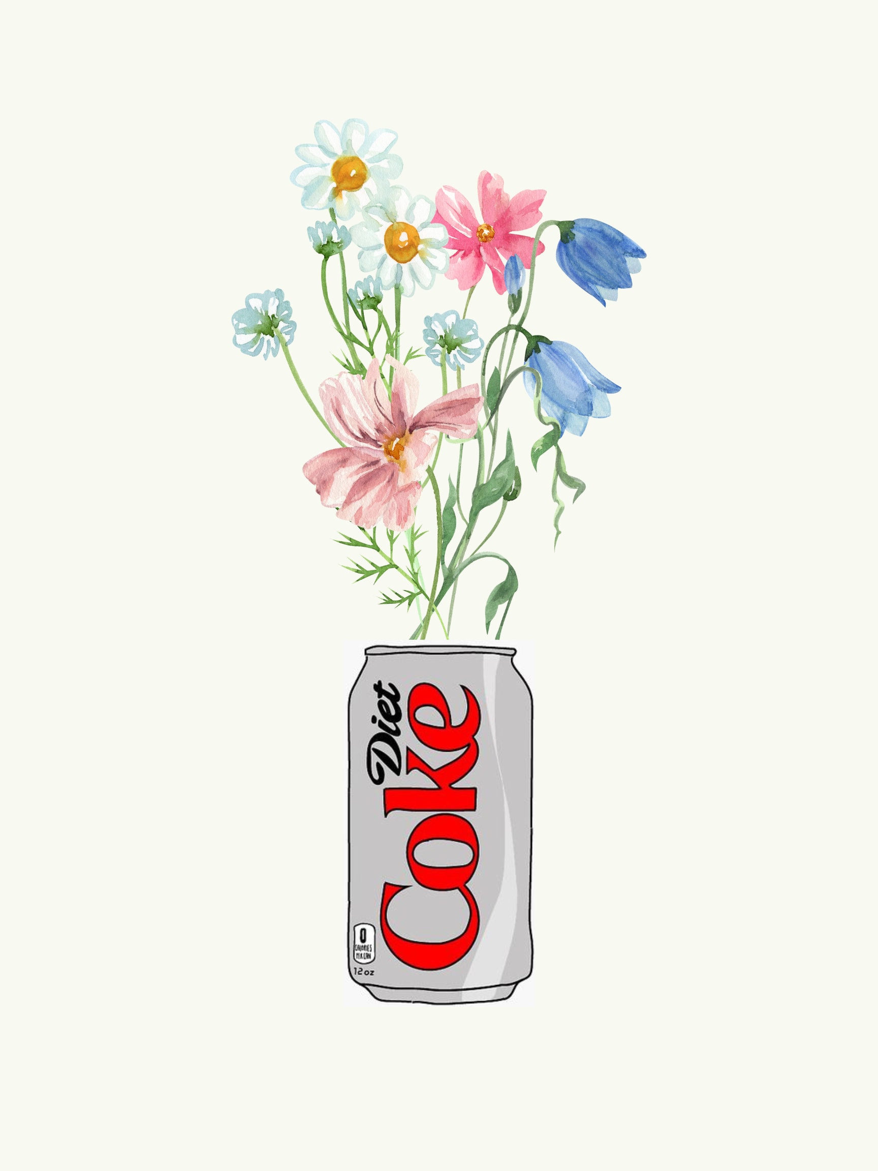 Diet Coke Flower Vase Print - Etsy