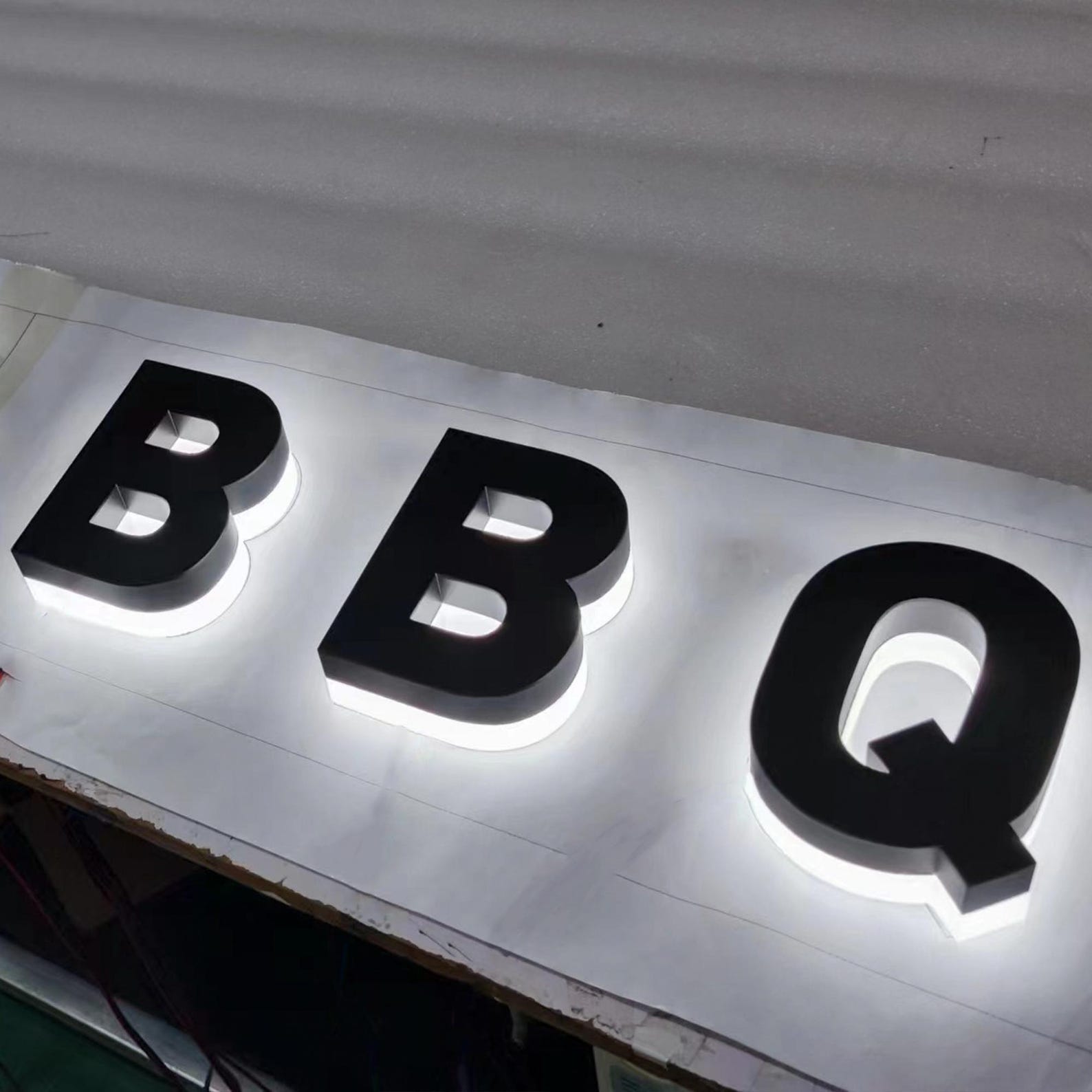 Custom 3D LED Backlit Stainless Steel Reverse Channel Letters Exterior ...