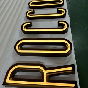 Custom Retro Channel Letter Signs, LED Neon Letters, Exposed Neon ...
