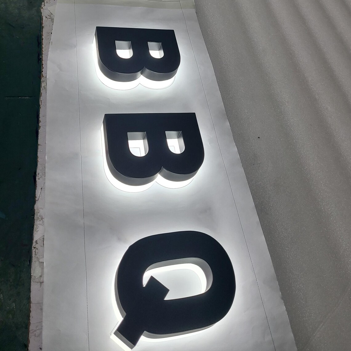 Custom 3D LED Backlit Stainless Steel Reverse Channel Letters Exterior ...