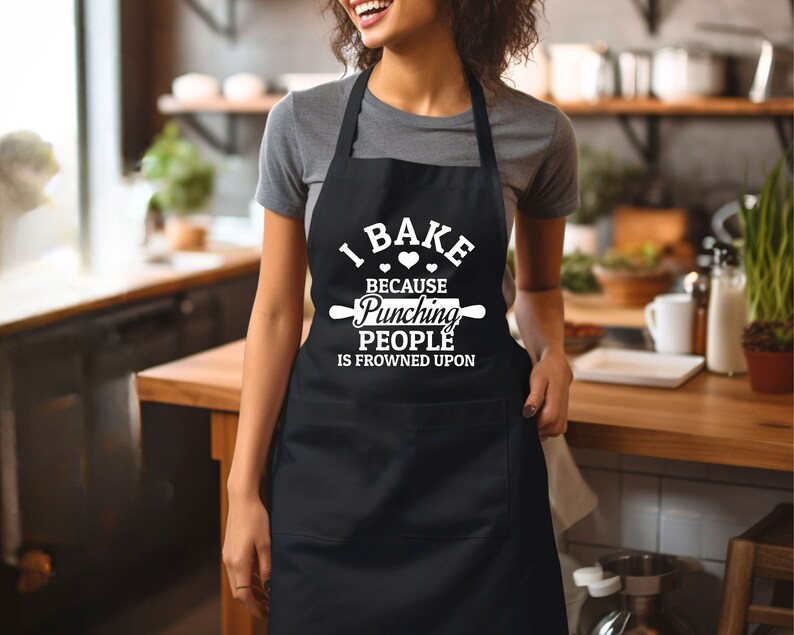 I Bake Because Punching People is Frowned Upon Apron, Retirement Gag ...