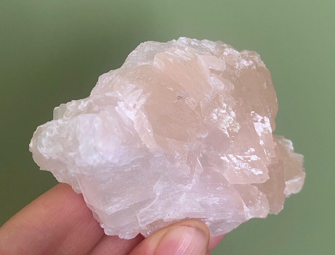 Raw Calcite Crystal, Natural Mineral Specimen (129g) - Etsy