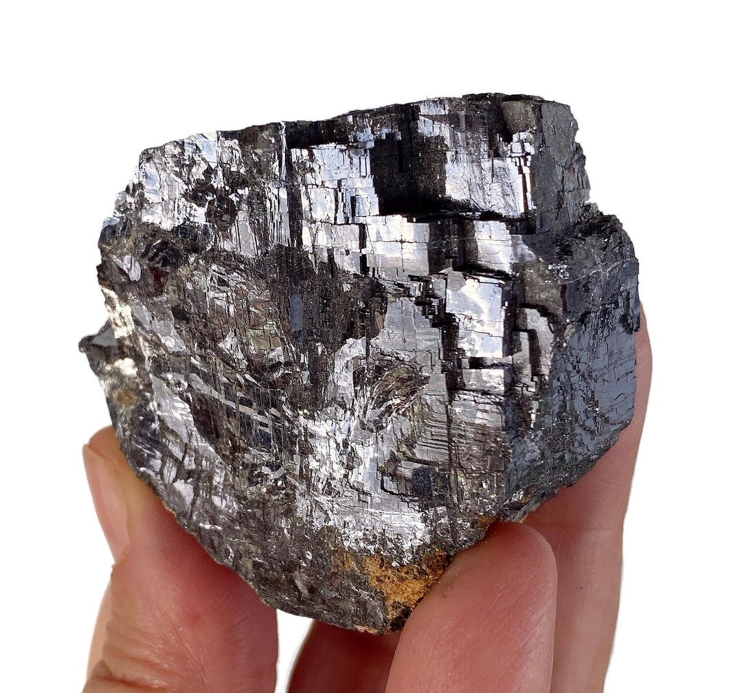 High-luster Stepped Galena,natural Stone From Morocco (246g) - Etsy