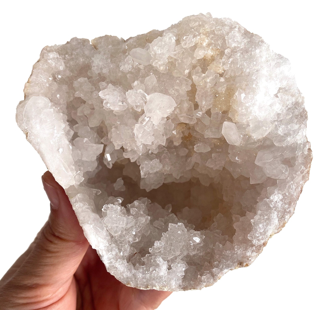 Sugar Quartz Geode Half: Moroccan Raw Crystal Mineral (417g) - Etsy