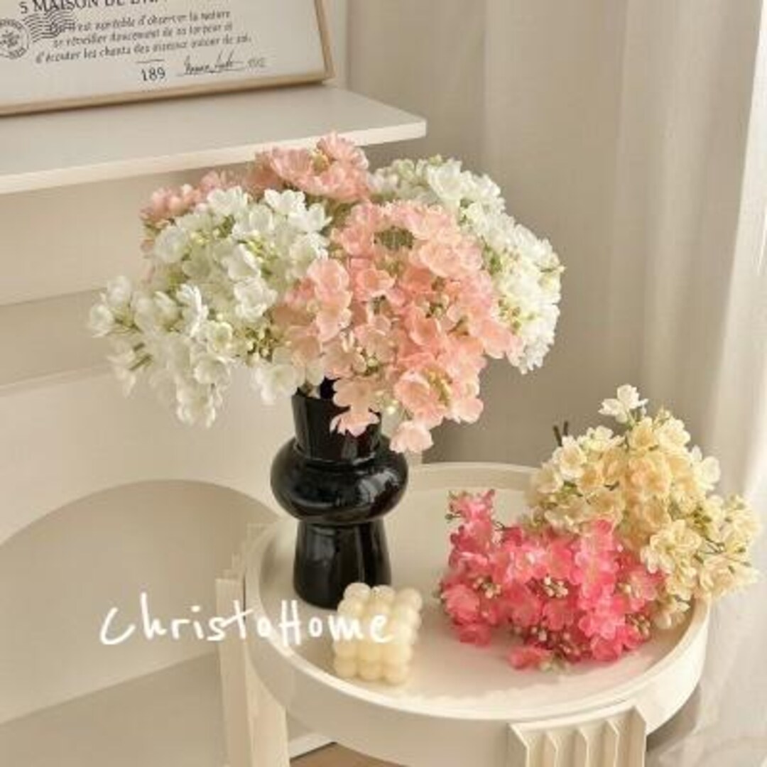 20" Artificial Jasmine Stem, Realistic Silk Flower Branch for Home ...