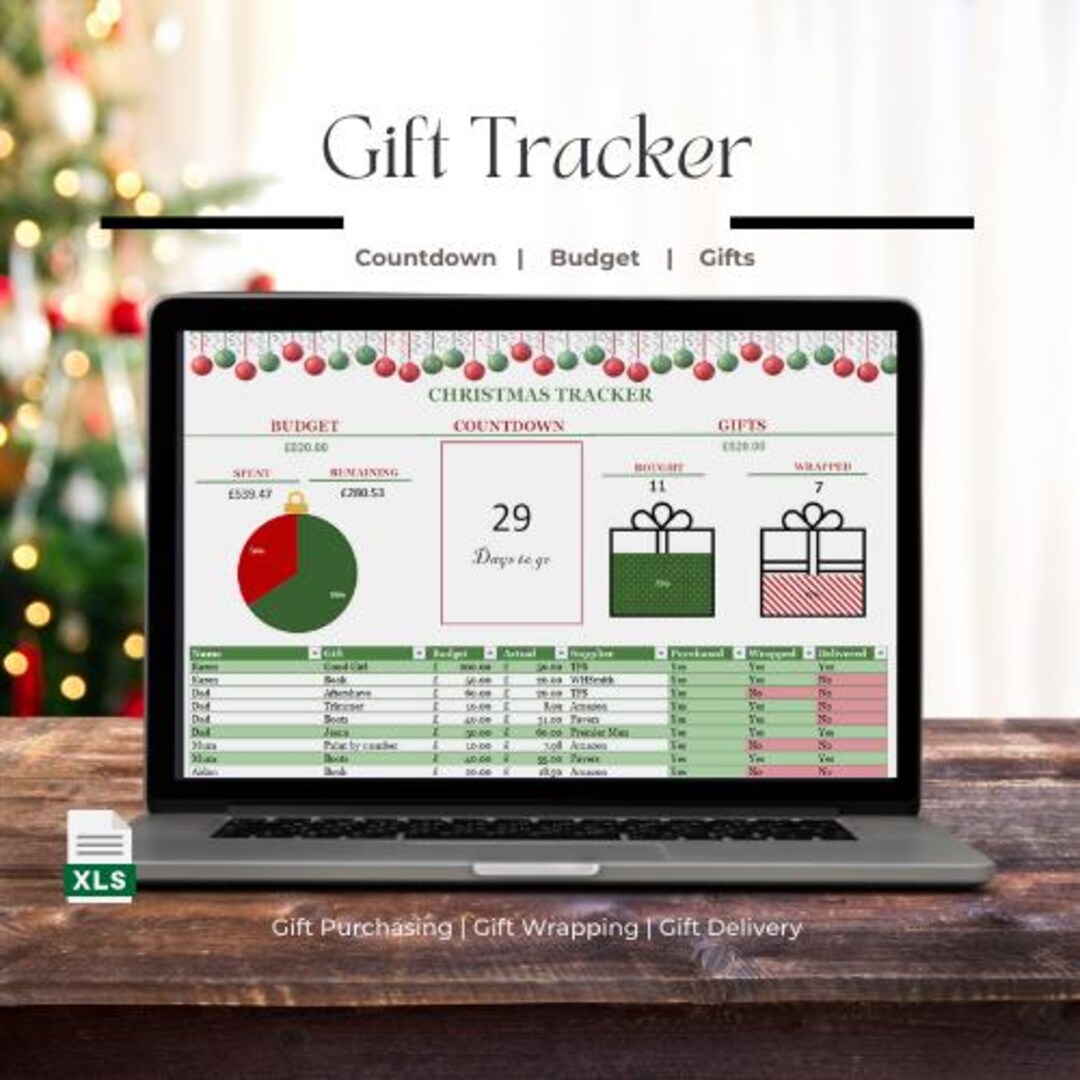 Christmas Gift Tracker Printable | Holiday Budget Tracker | Gift List ...