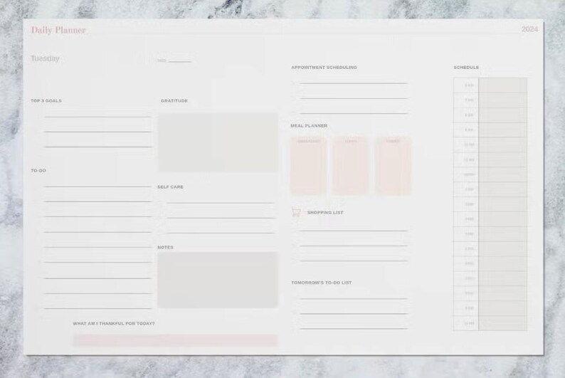 2024 Daily Planner Template US Letter Size, 12 Pages Indesign INDD ...