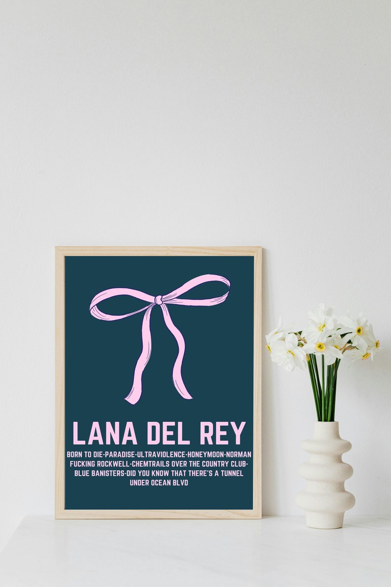 Lana Del Rey, Digital Poster, LDR Lyrics Digital Wall Art, Music Fan ...