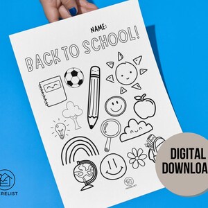 Back to School Colouring in Kids Printable, Cartoon Graphic Coloring in ...