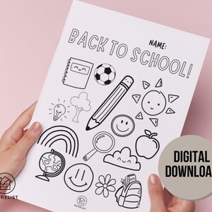 Back to School Colouring in Kids Printable, Cartoon Graphic Coloring in ...