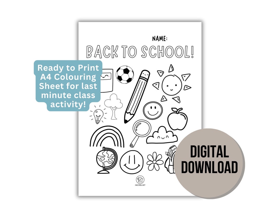 Student Teacher Activity Sheet, Back to School Colouring in Kids ...