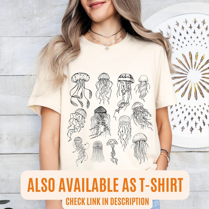 Save the Ocean Inspired Style Jellyfish Sweater Print Beach Beachy ...