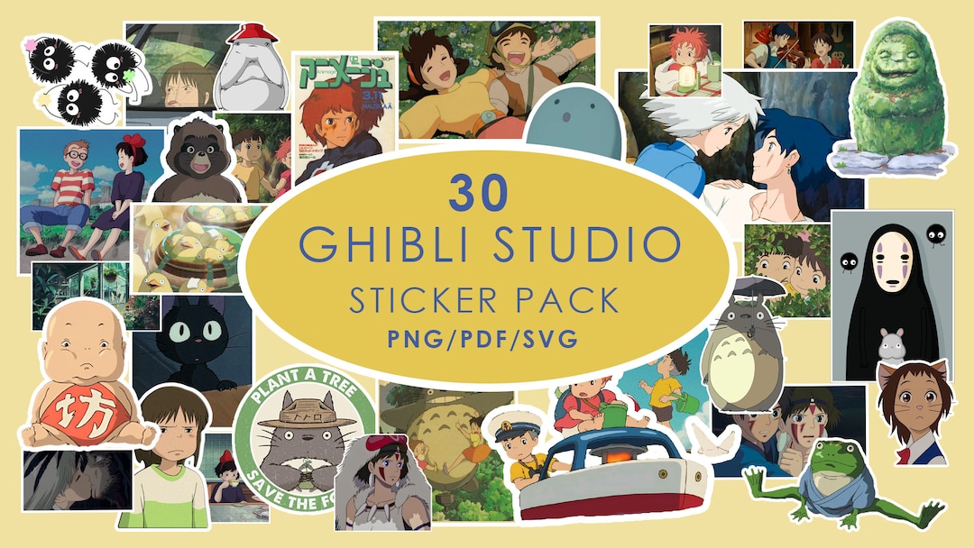 Ghibli Stickers Pack, 30 Piece Sticker ,studio Ghibli Digital Sticker ...