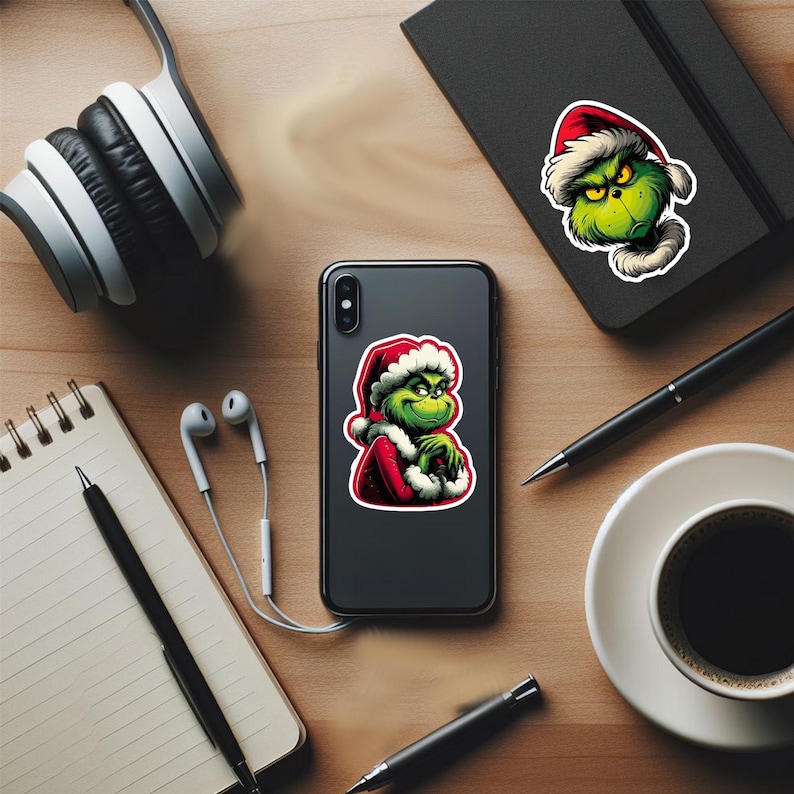 The Grinch Movie Stickers, Christmas Stickers, Digital Print for ...