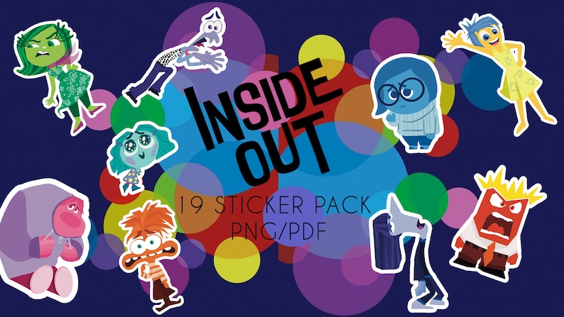 Inside Out 2 Sticker Pack, 19 Inside Out 2 Stickers, Inside Out 2 PNG ...