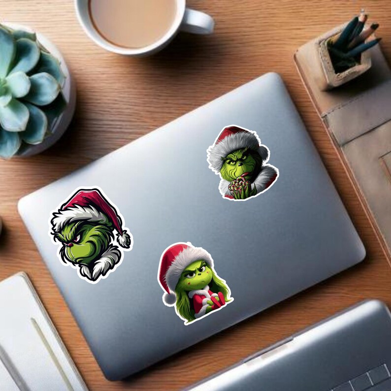 The Grinch Movie Stickers, Christmas Stickers, Digital Print for ...