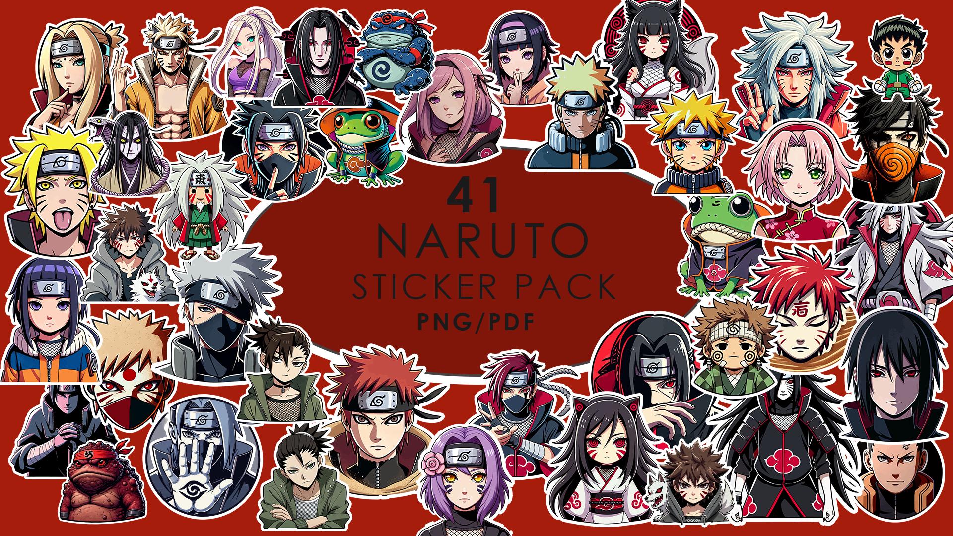 Naruto Stickers, 41 Naruto Sticker Pack, Anime Stickers, PNG and PDF ...