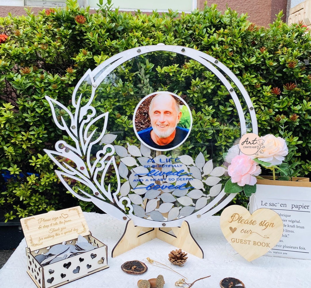 Elegant Funeral Memory Guest Book, Funeral Guest Book Alternative ...