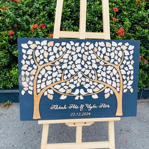 3D Guest Book Wedding Alternative, Tree Wood Guestbook, Custom 3D ...