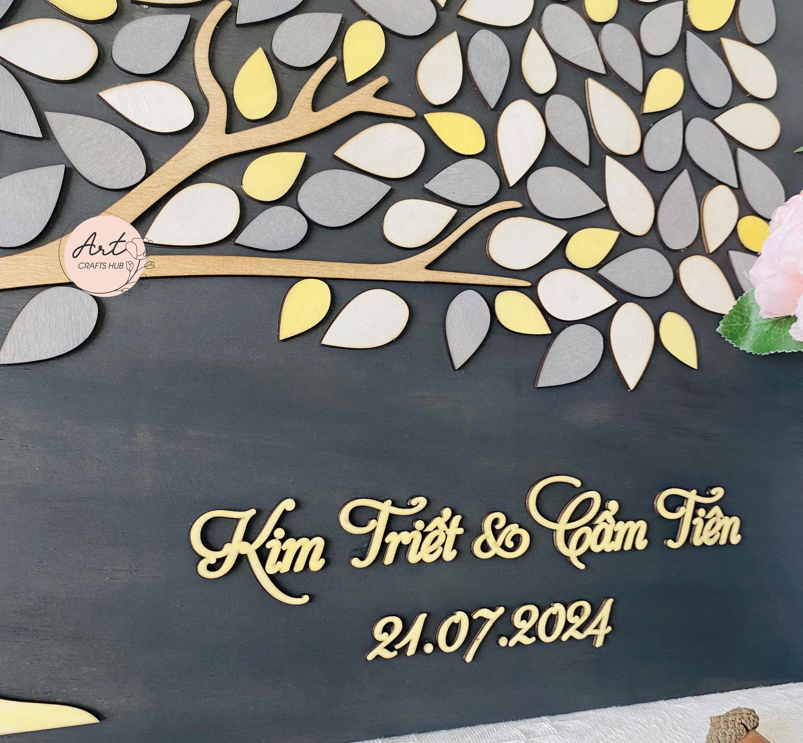 3D Love Tree Wedding Guest Book Alternative, Custom Wedding Wooden ...