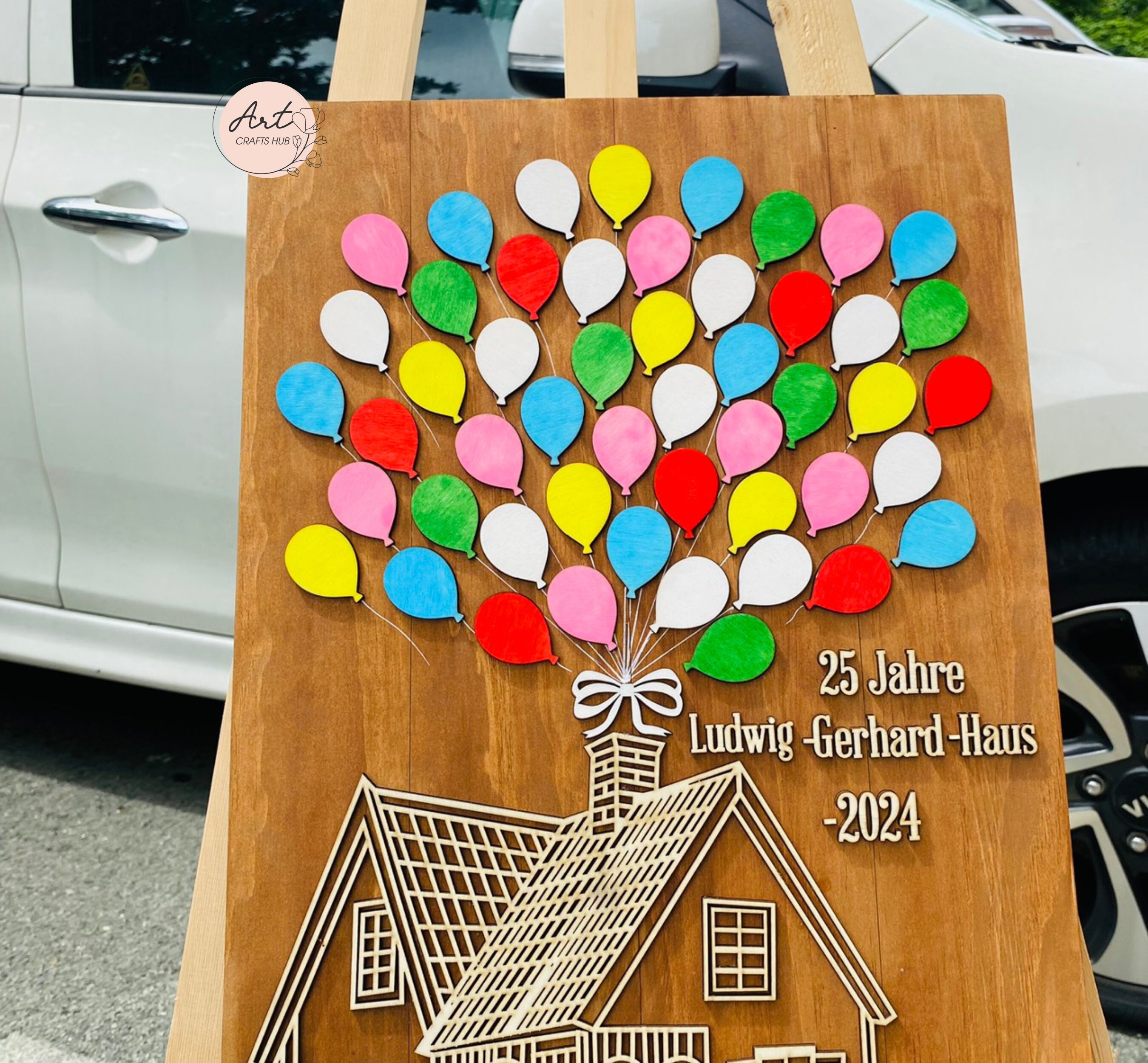 3D up House With Balloons Wedding Guest Book Alternative, Custom ...
