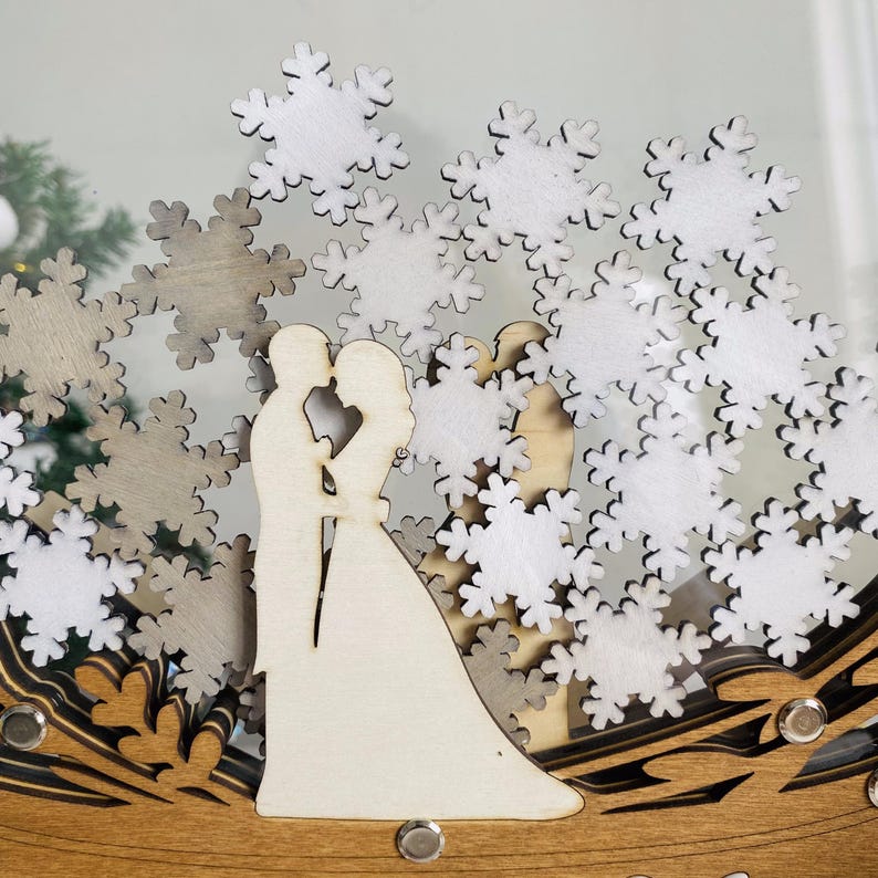 Snow Globe Drop Box Guest Book Alternative, Winter Guest Book ...